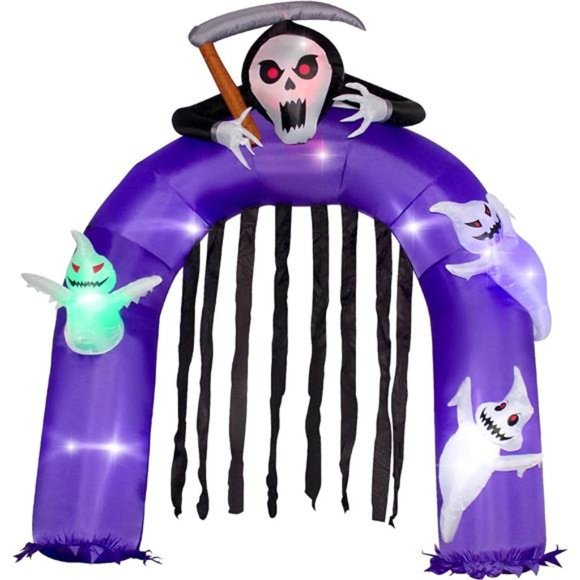 Holiday | 8ft Halloween Inflatables Giant Grim Reaper Arch With Three ...